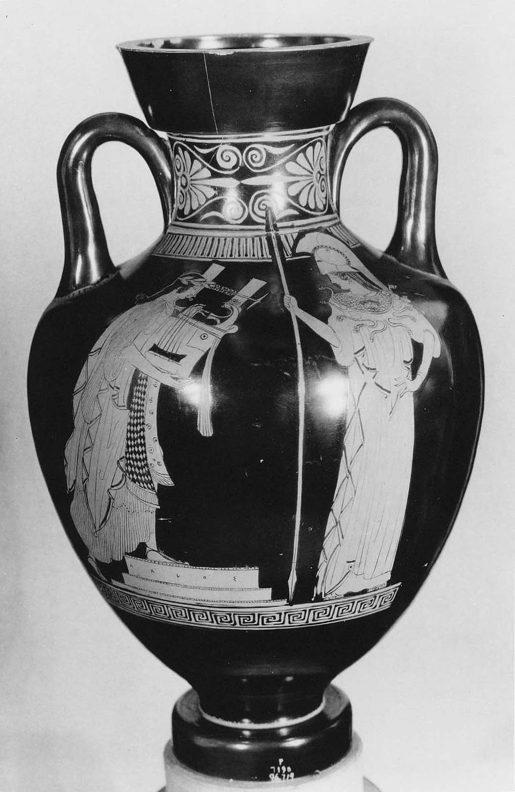 Two Handled Jar Amphora Depicting Athena And Apollo Museum Of Fine Arts Boston