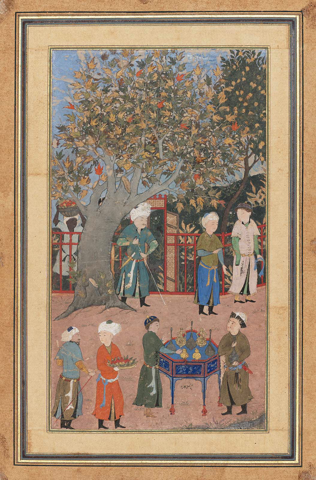 Royal entertainment in a garden; late 15th century timurid. attr. to ...