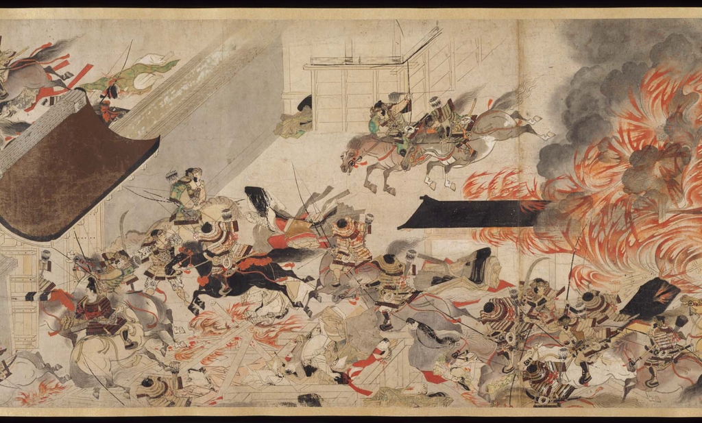 Night Attack on the Sanjô Palace, from the Illustrated Scrolls of the ...